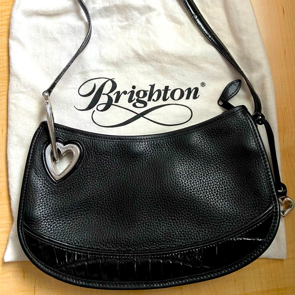 Brighton | Bags | Brighton Sheila Black Leather Shoulder Bag With ...